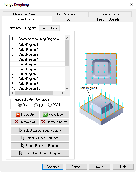 MILL Module > Creating 3 Axis Advanced Operations > Plunge Roughing > Control Geometry